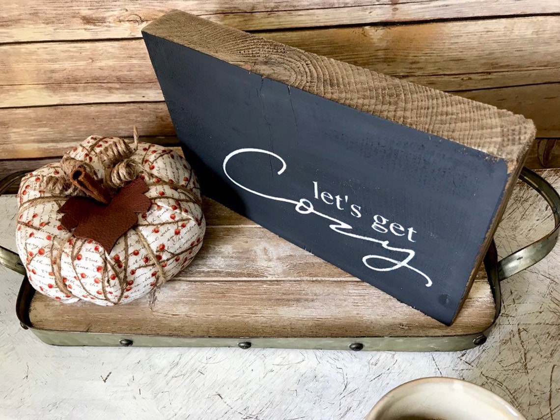 Cozy Fall Wood Sign / Fall / Christmas / Winter / Black Shelf ...