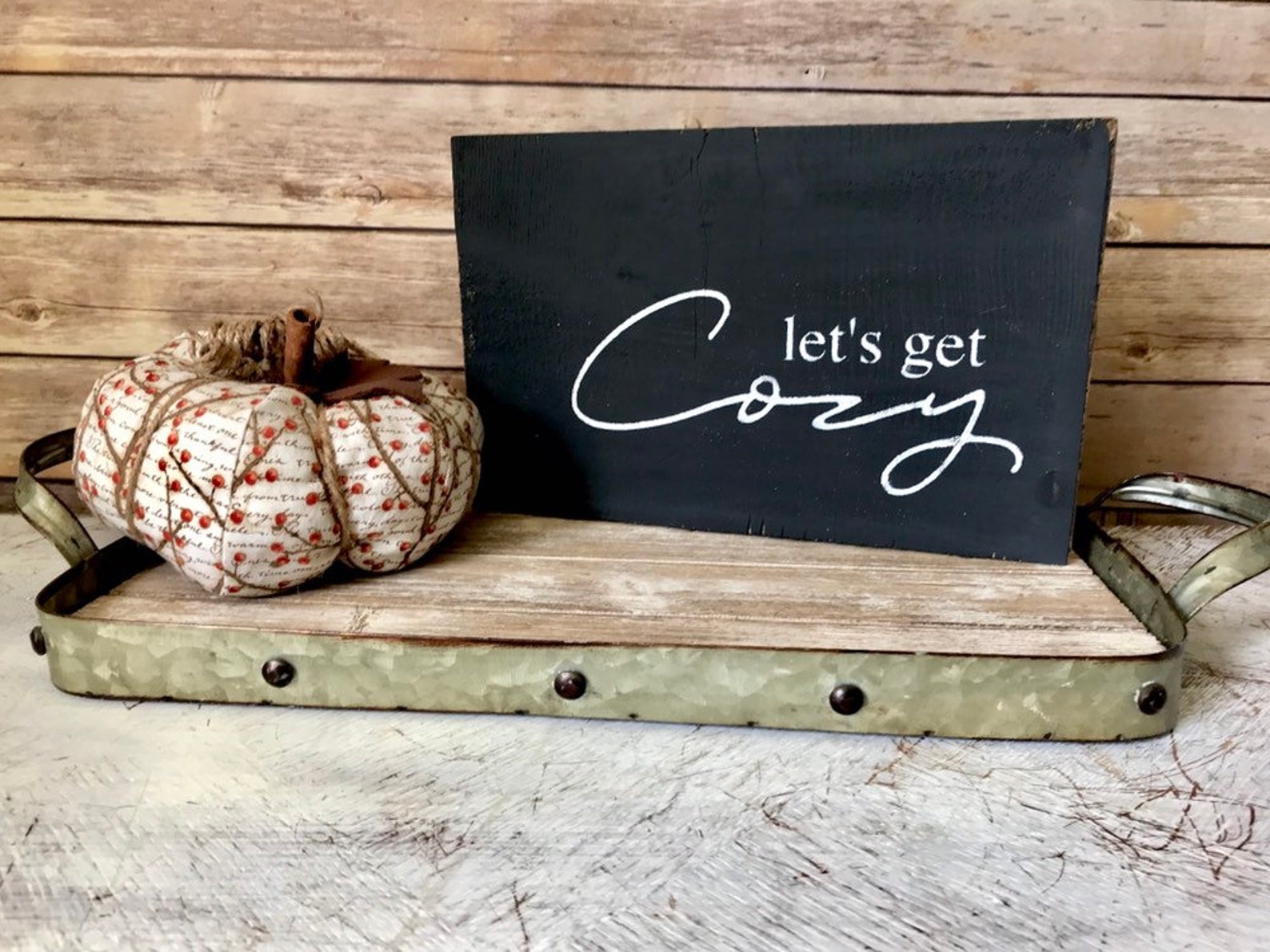 Cozy Fall Wood Sign / Fall / Christmas / Winter / Black Shelf ...