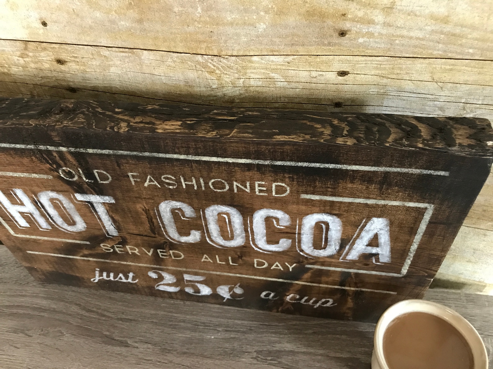 Rustic Winter Decor / Hot Cocoa Wood Sign / Hot Chocolate Bar / Coffee ...