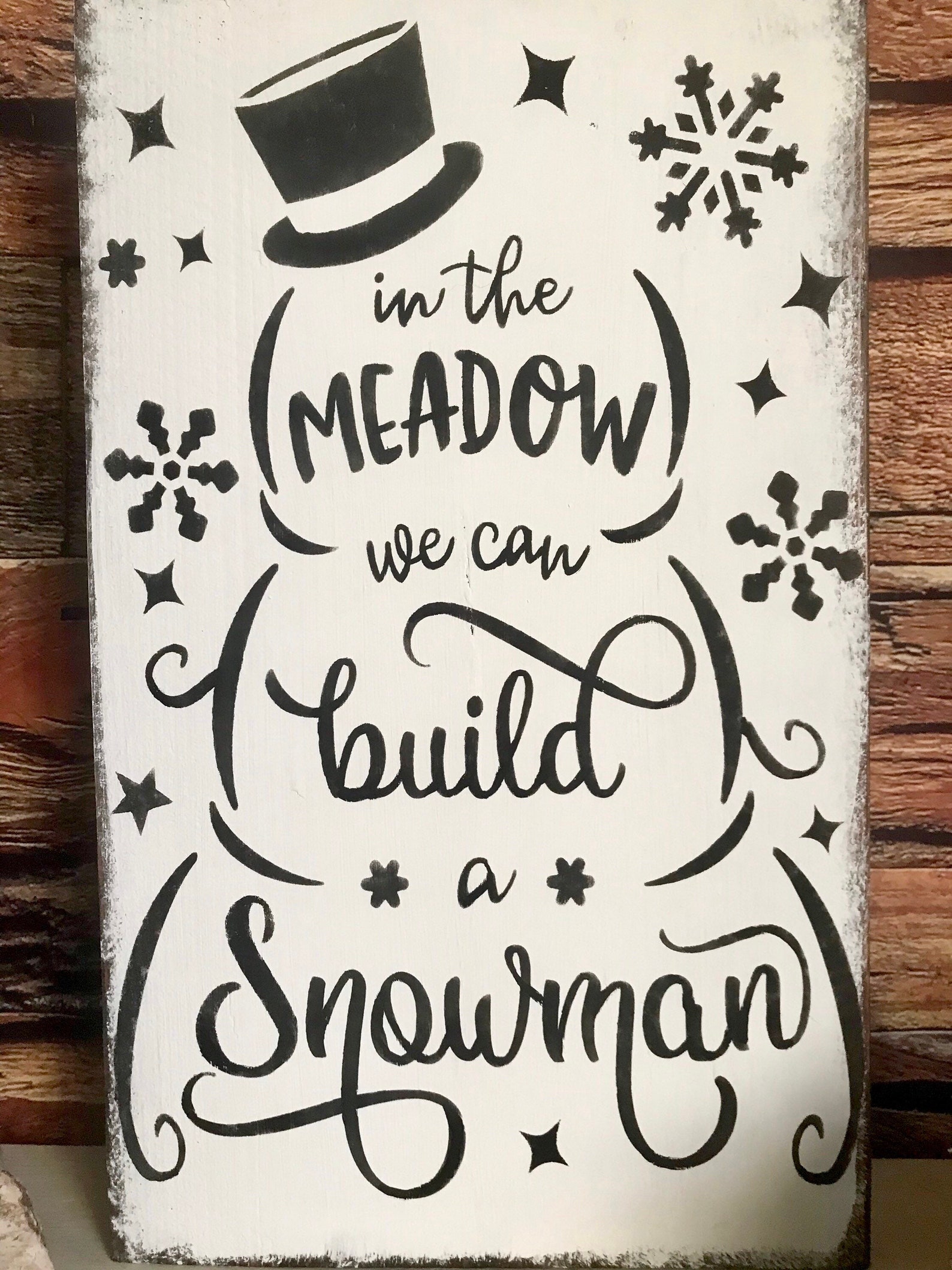 Snowman Sign / Winter Wonderland Sign / Christmas Decoration / Winter ...