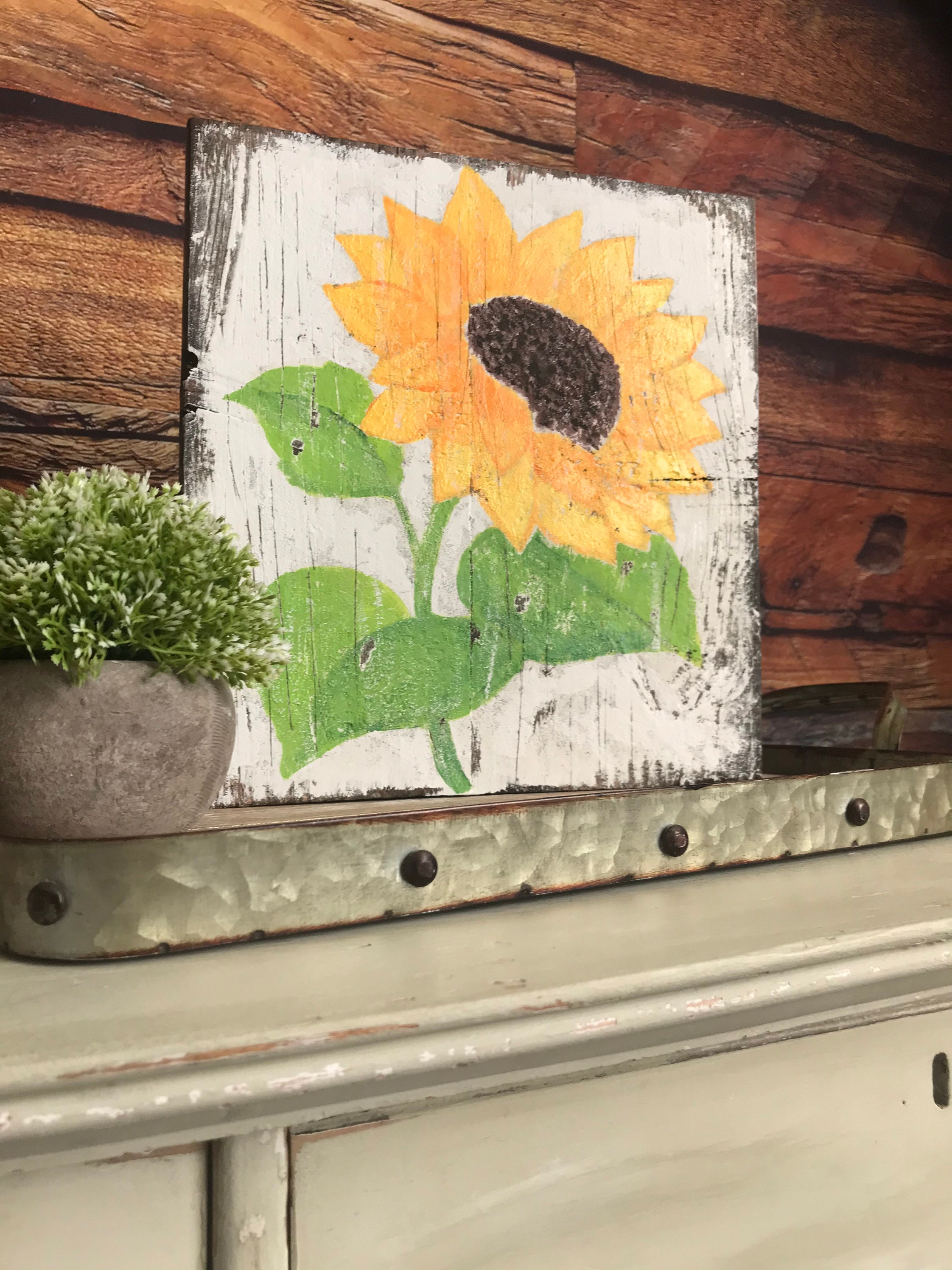 Sunflower Sign / Summer Fall Sign / Wooden Sign / Chippy Sign / - Etsy