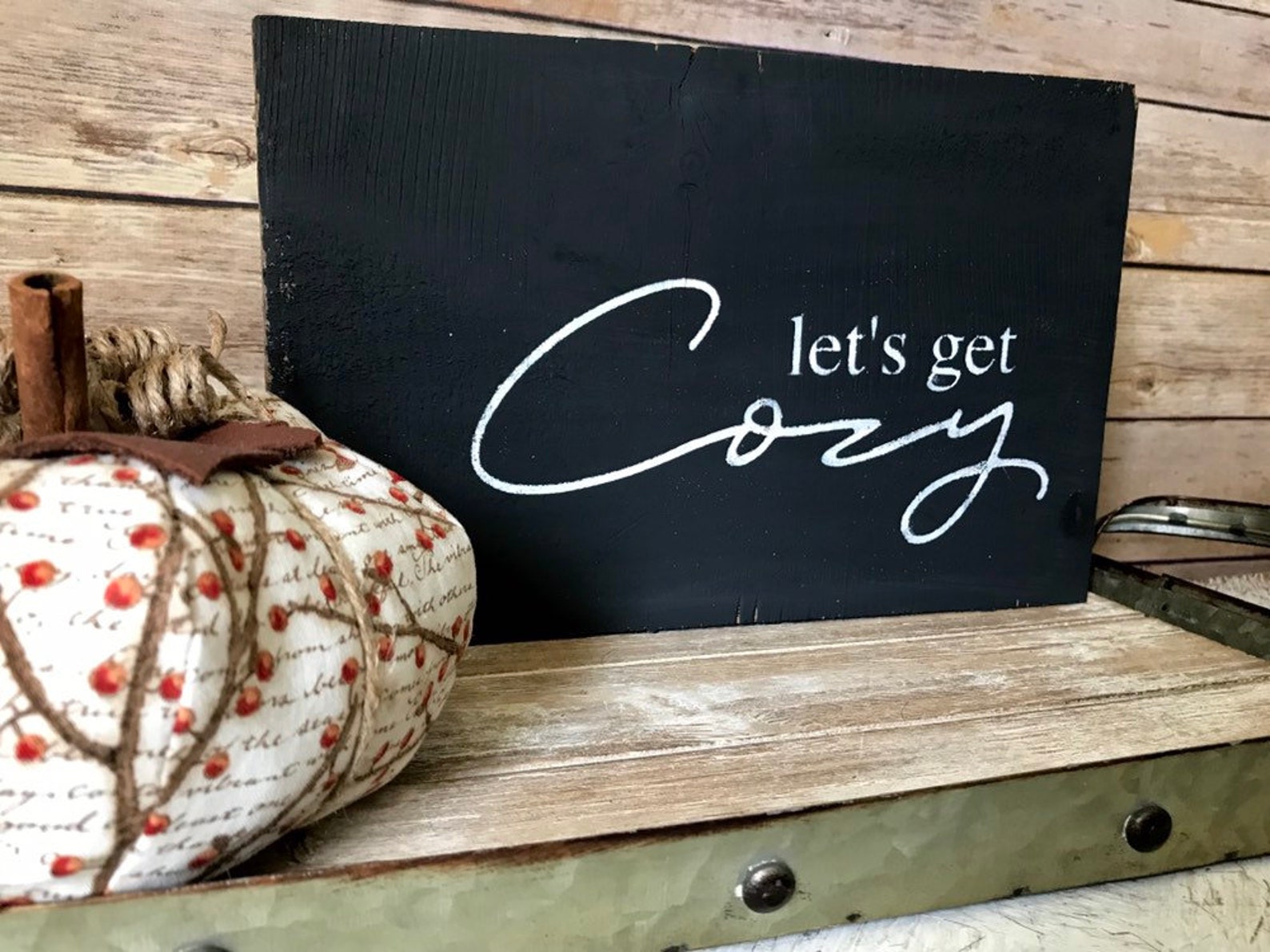 Cozy Fall Wood Sign / Fall / Christmas / Winter / Black Shelf ...