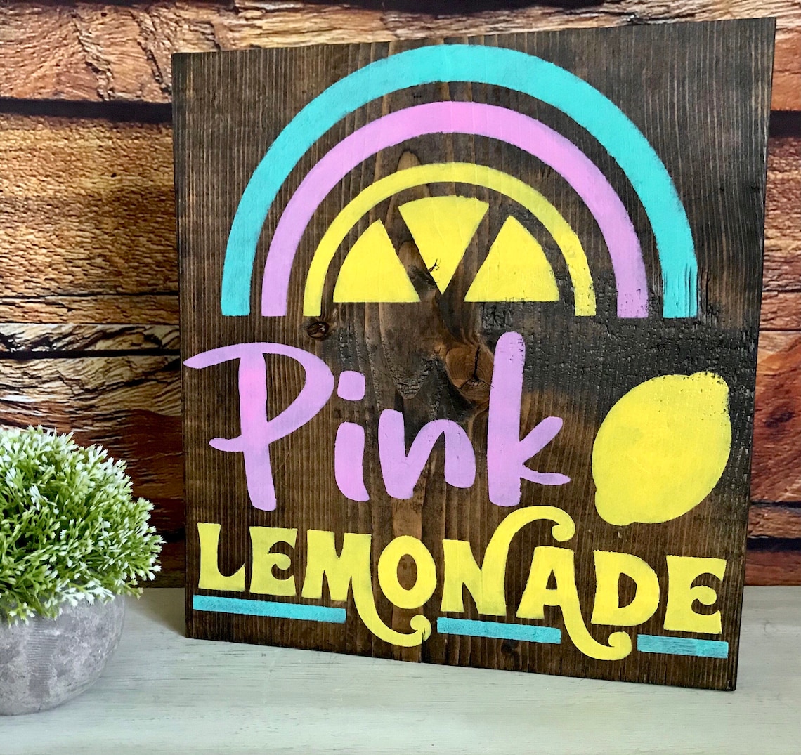 Summer Sign Decor / Pink Lemonade Sign / Lemonade Stand / | Etsy