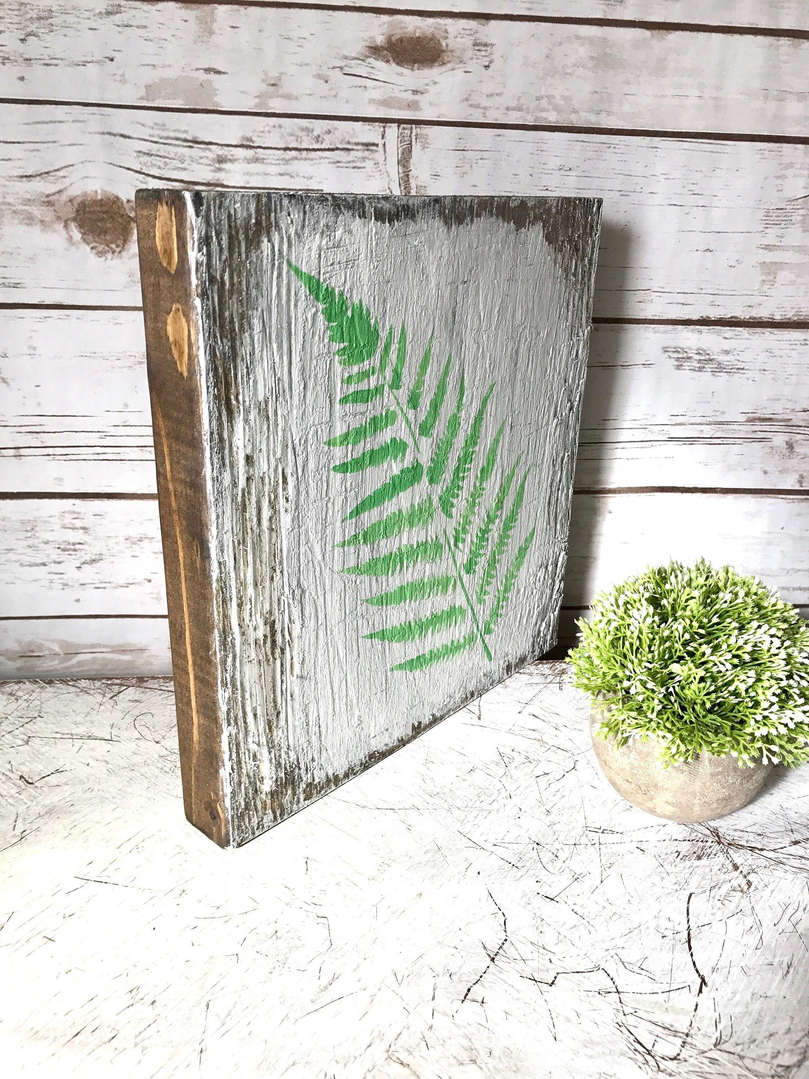 Fern Wood Sign / Vintage Style Botanical Sign / Summer Decor / | Etsy