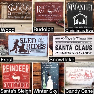 Christmas Wood Sign / Sledding Sign Decor / Winter Decoration / Holiday ...