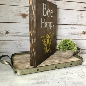 Bee Sign Decor / Nursery Sign / Bee Happy Wooden Sign / Summer Sign ...