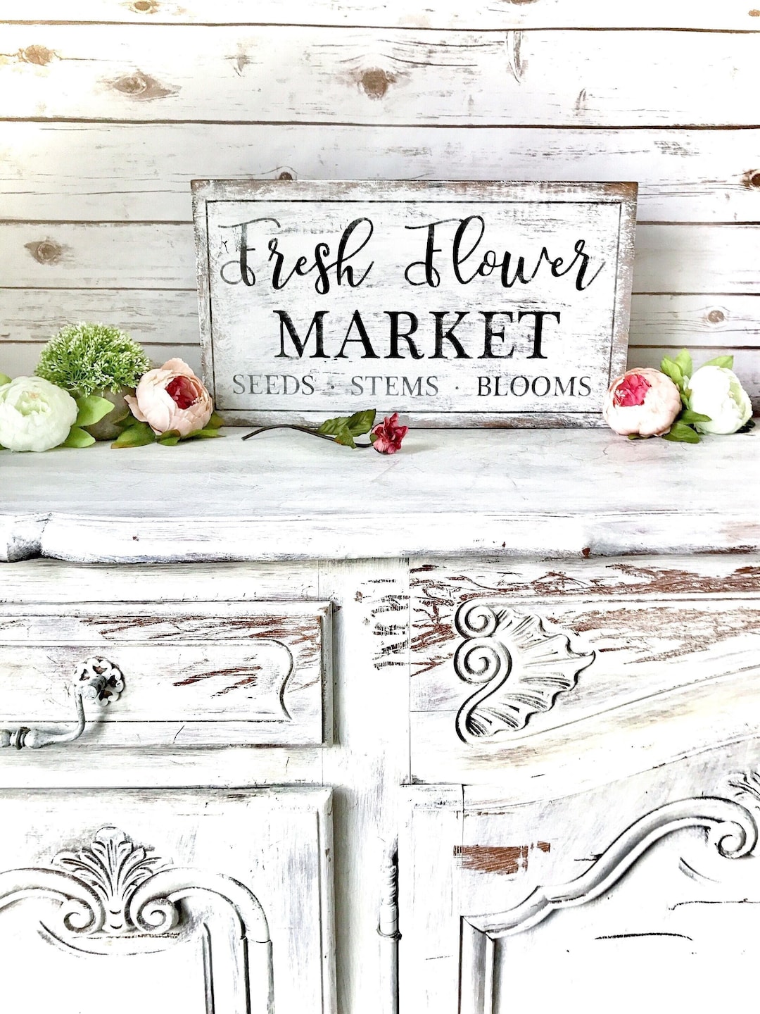 Spring Sign / Flower Market Wood Sign / Antique Farmhouse Sign ...