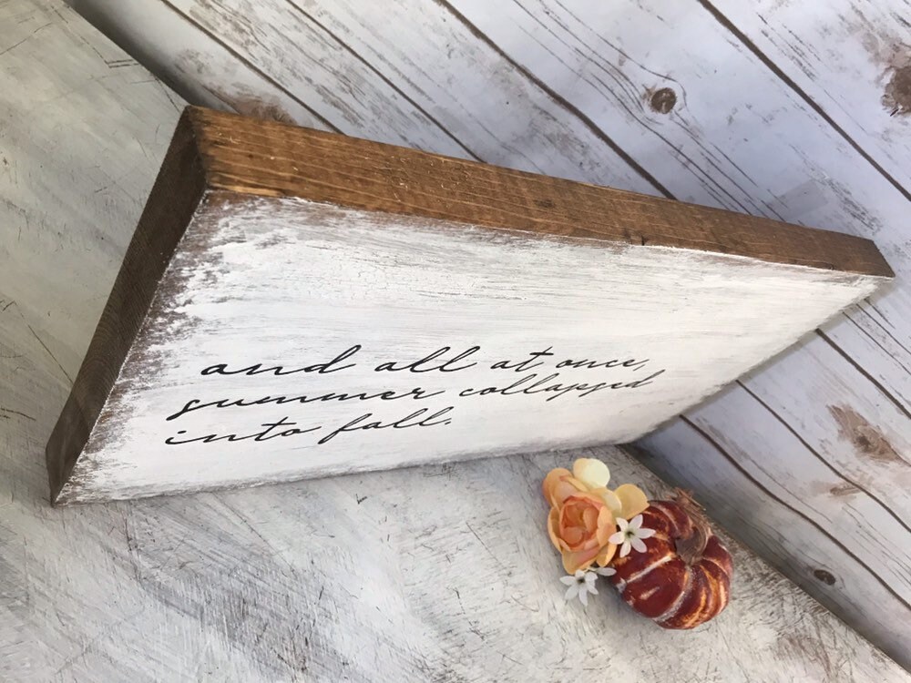 Neutral Fall Sign Decor Fall Quote Summer Collapsed into | Etsy