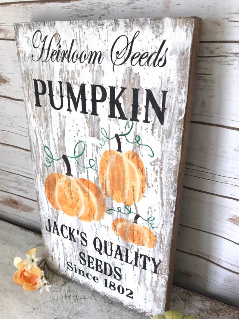 Fall Wood Sign Decor Pumpkin Fall Decor Heirloom Pumpkin - Etsy