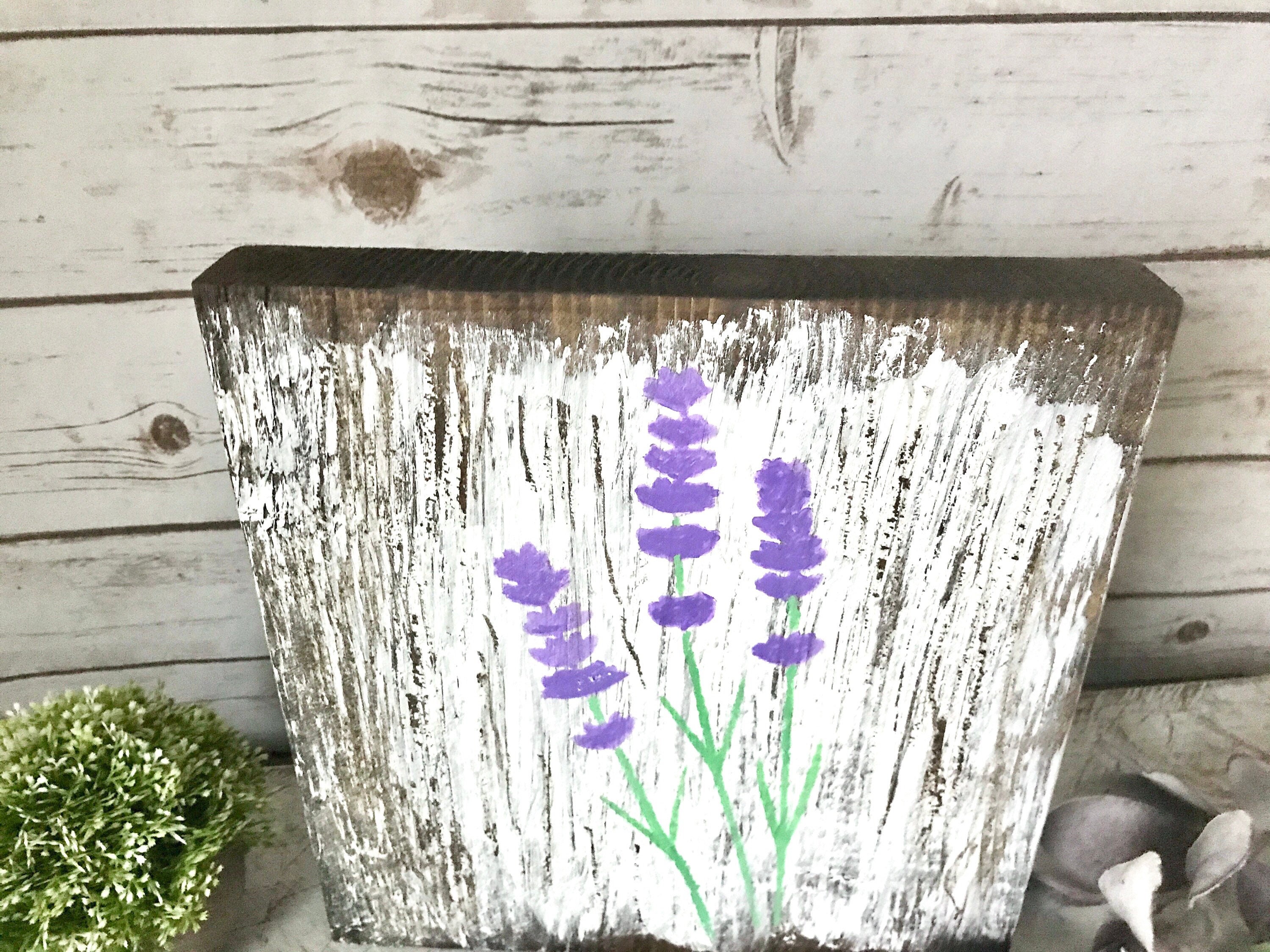 Lavender Sign Decor / Floral Sign / Chippy Paint Decor / Vintage Style ...