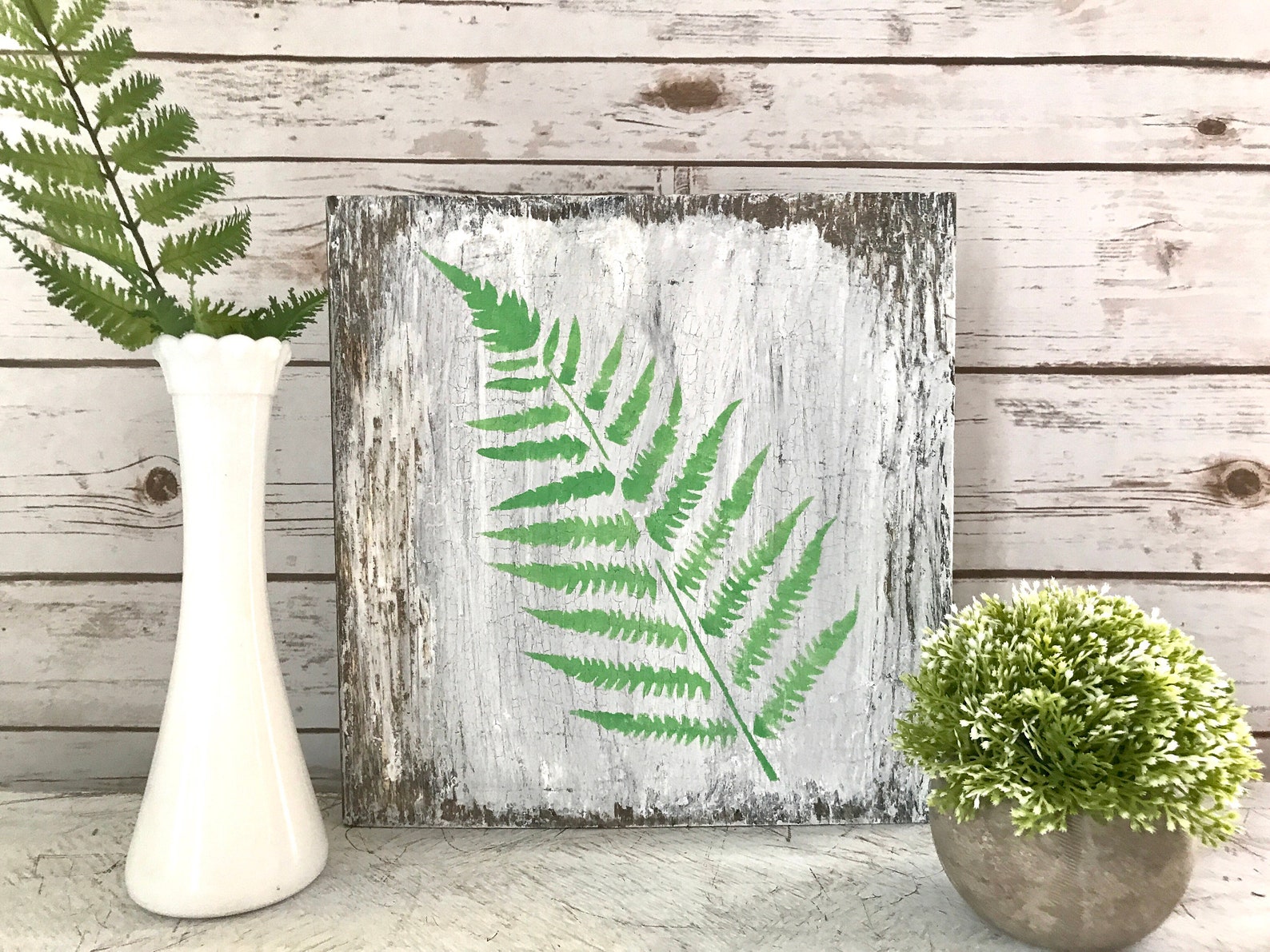 Fern Wood Sign / Vintage Style Botanical Sign / Summer Decor / - Etsy