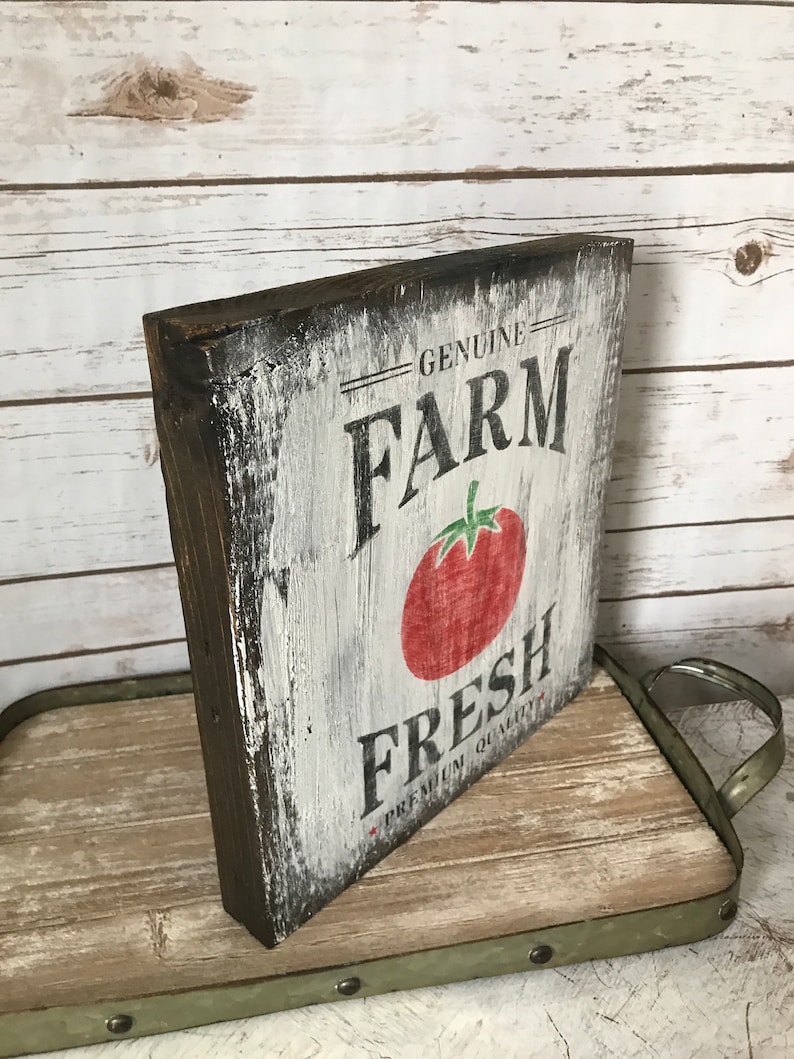 Tomato Sign / Kitchen Veggie Wood Sign / Farm Freah Tomatoes / - Etsy
