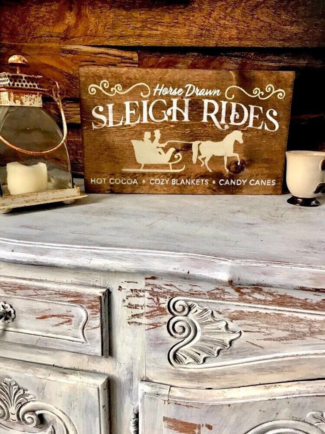 Christmas Sleigh Rides Sign / Rustic Wooden Sign / Horse Drawn Sleigh ...