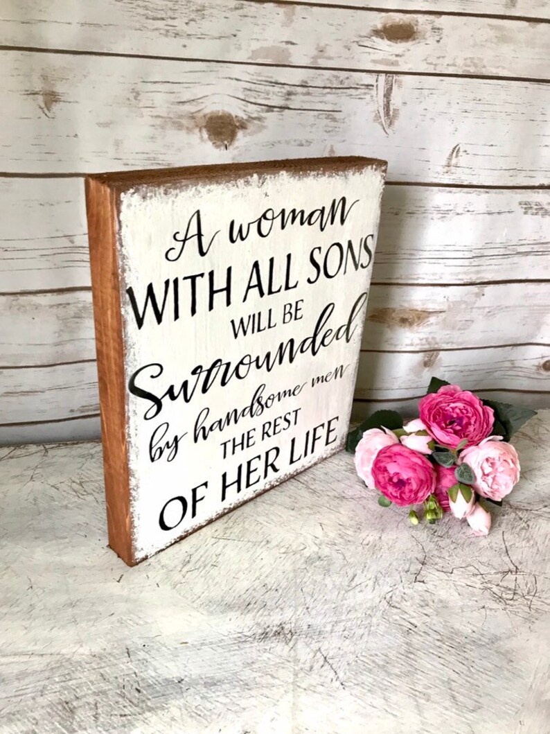 Mother Son Sign Wooden Sign Farmhouse Home Decor A Woman | Etsy