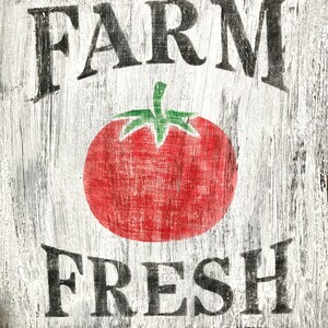 Tomato Sign / Kitchen Veggie Wood Sign / Farm Freah Tomatoes / Summer ...