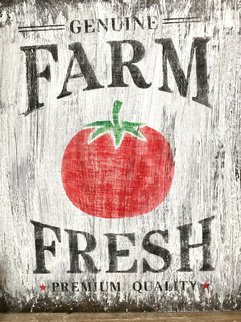 Tomato Sign Kitchen Veggie Wood Sign Farm Freah Tomatoes | Etsy