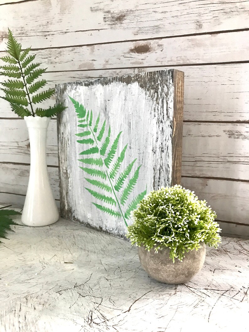 Fern Wood Sign / Vintage Style Botanical Sign / Summer Decor / - Etsy