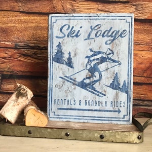 Ski Sign / Winter Decor / Ski Lodge Sign / Ski Rental Sign / Vintage ...