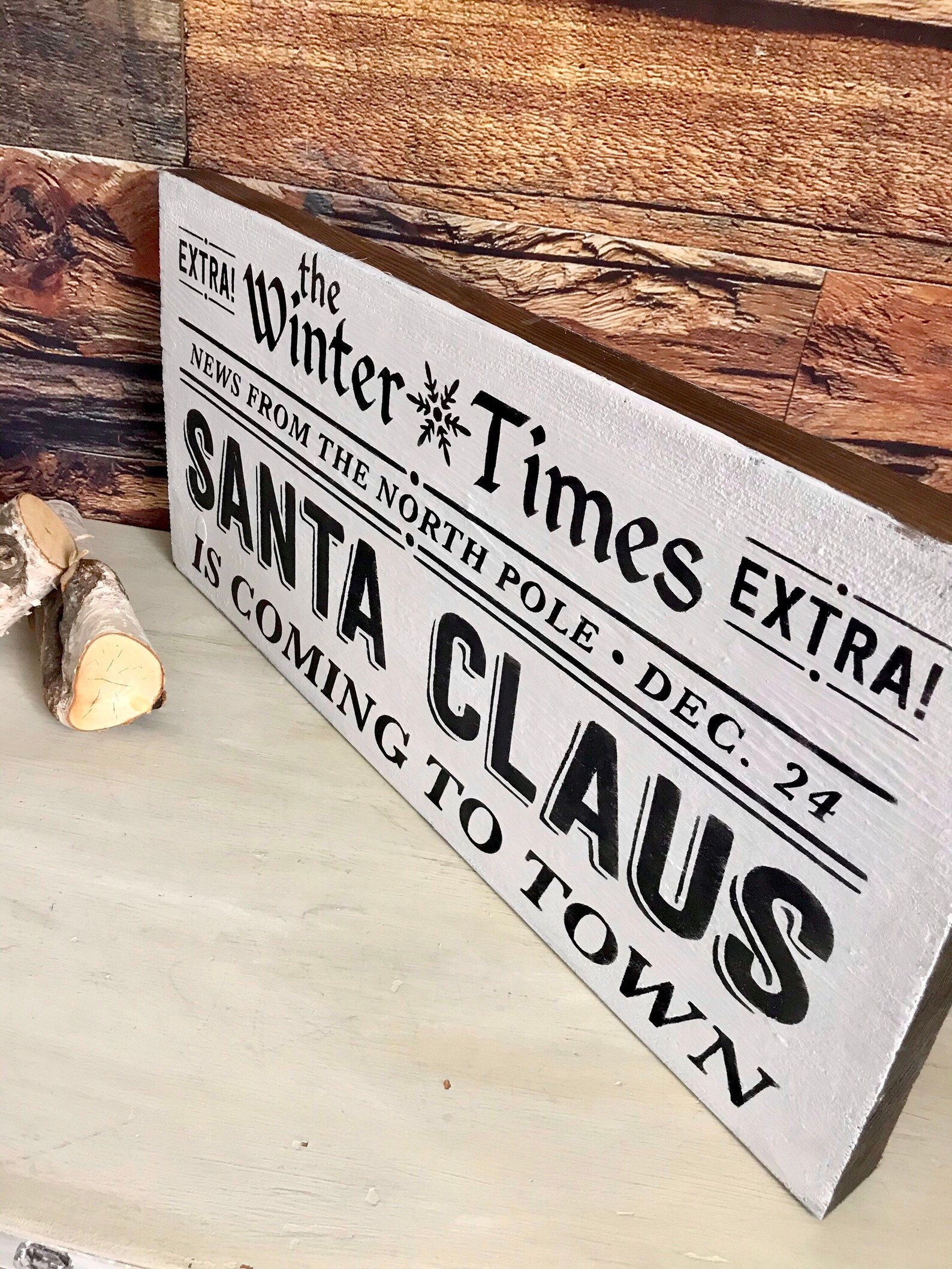 Santa Sign Decor / Christmas Sign / Santa Claus is Coming to - Etsy