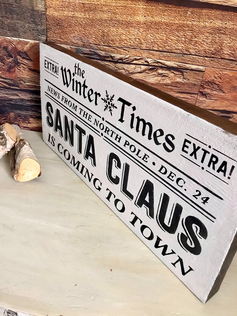 Santa Sign Decor / Christmas Sign / Santa Claus is Coming to Town ...