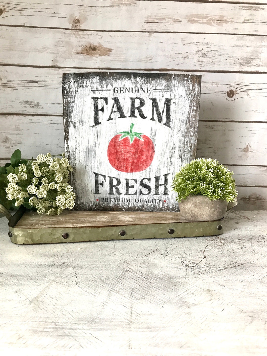 Tomato Sign / Kitchen Veggie Wood Sign / Farm Freah Tomatoes / Summer ...