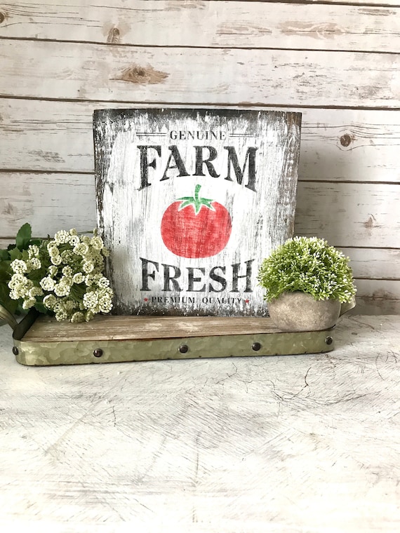 Tomato Sign Kitchen Veggie Wood Sign Farm Freah Tomatoes | Etsy
