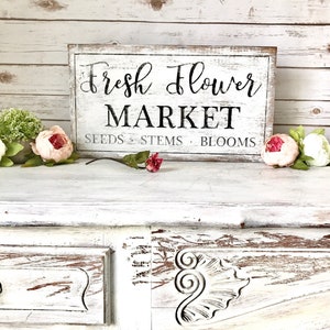 Spring Sign / Flower Market Wood Sign / Antique Farmhouse Sign ...