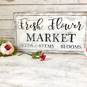 Spring Sign / Flower Market Wood Sign / Antique Farmhouse Sign ...