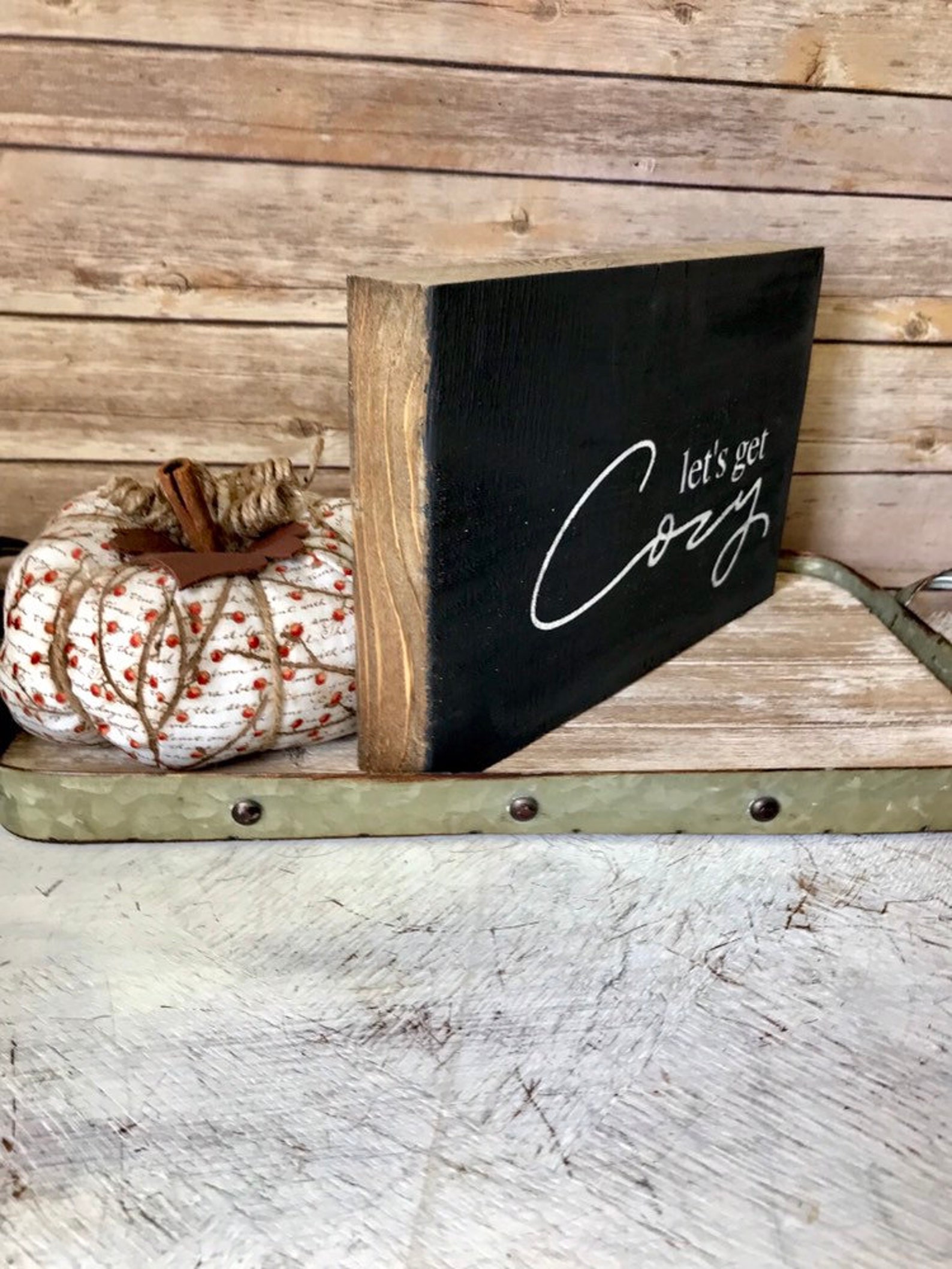Cozy Fall Wood Sign / Fall / Christmas / Winter / Black Shelf ...