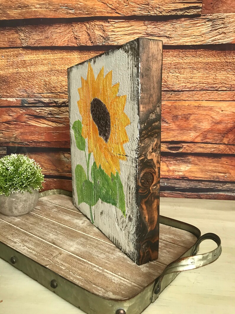 Sunflower Sign / Summer Fall Sign / Wooden Sign / Chippy Sign - Etsy