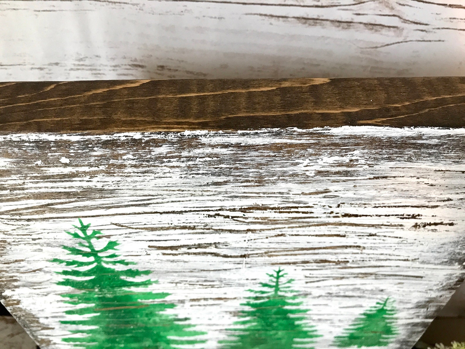 Pine Tree Sign Decoration Chippy Pine Trees Winter - Etsy