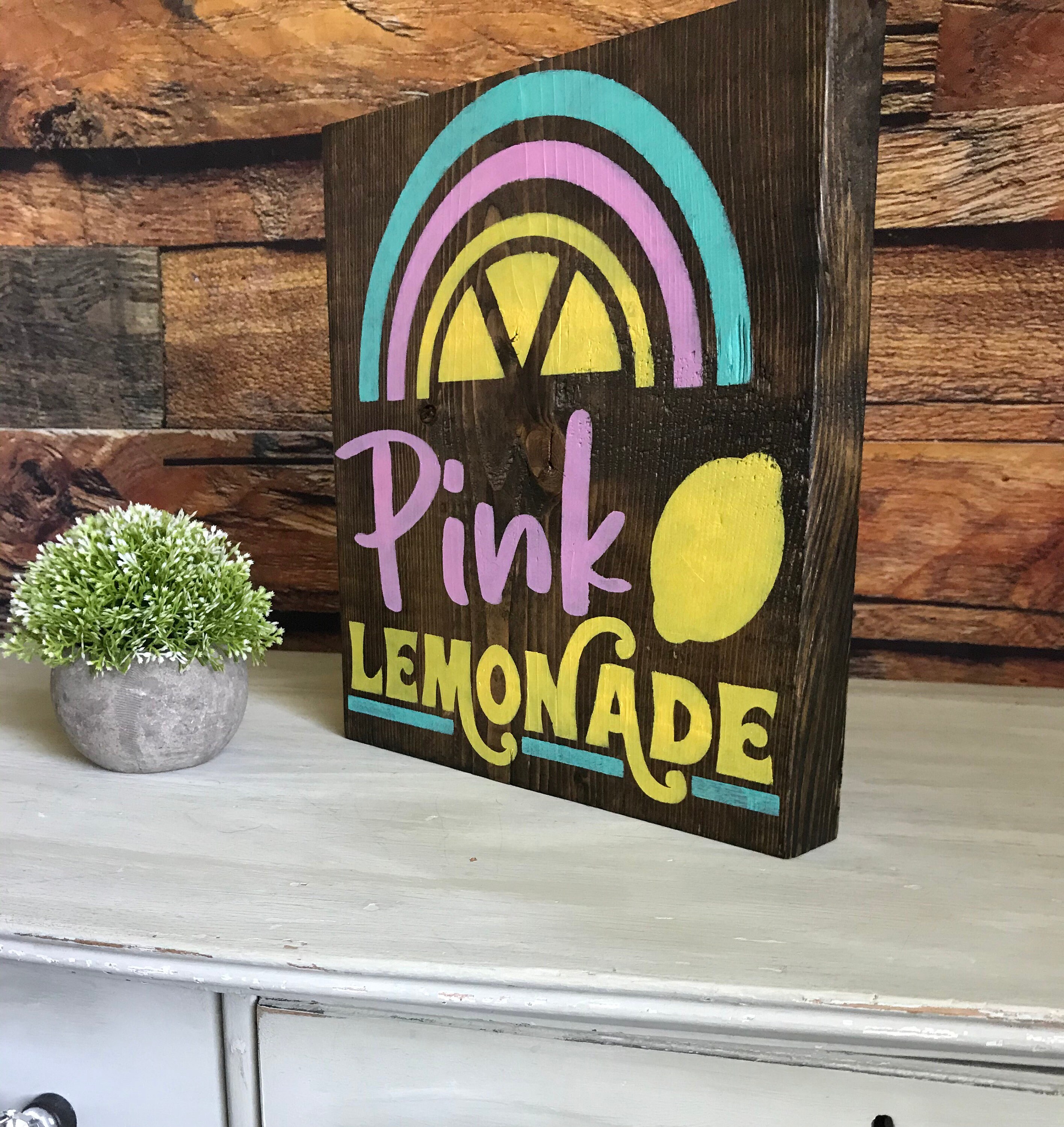 Summer Sign Decor / Pink Lemonade Sign / Lemonade Stand / | Etsy
