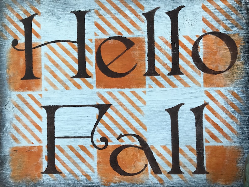 Hello Fall Sign / Fall Decorations / Buffalo Plaid Check / Harvest ...