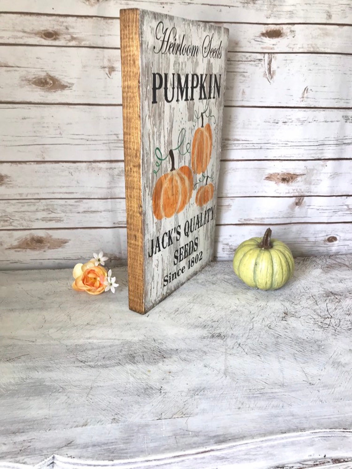 Fall Wood Sign Decor | Pumpkin Fall Decor | Heirloom Pumpkin Seeds Sign ...