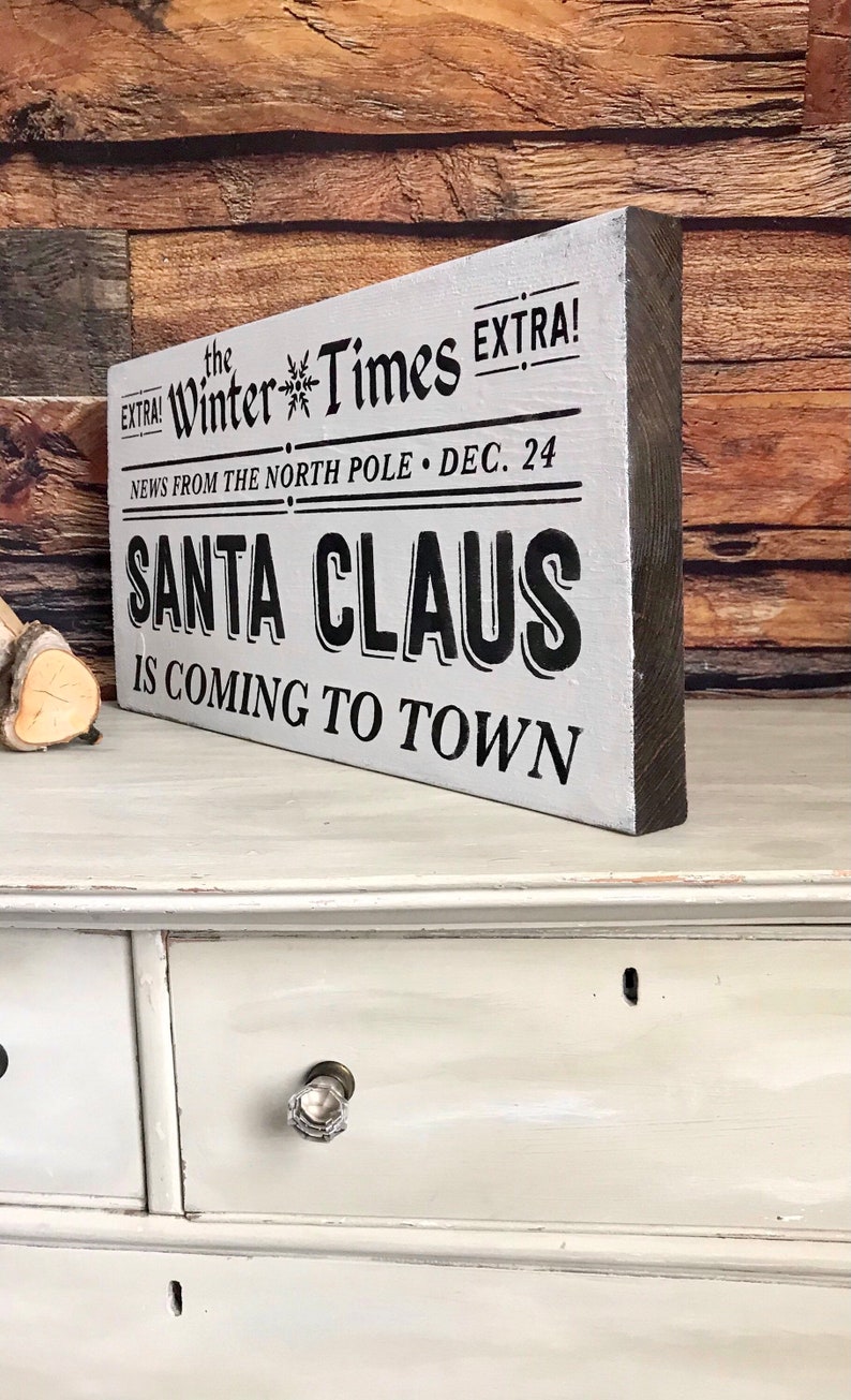 Santa Sign Decor / Christmas Sign / Santa Claus is Coming to Town ...