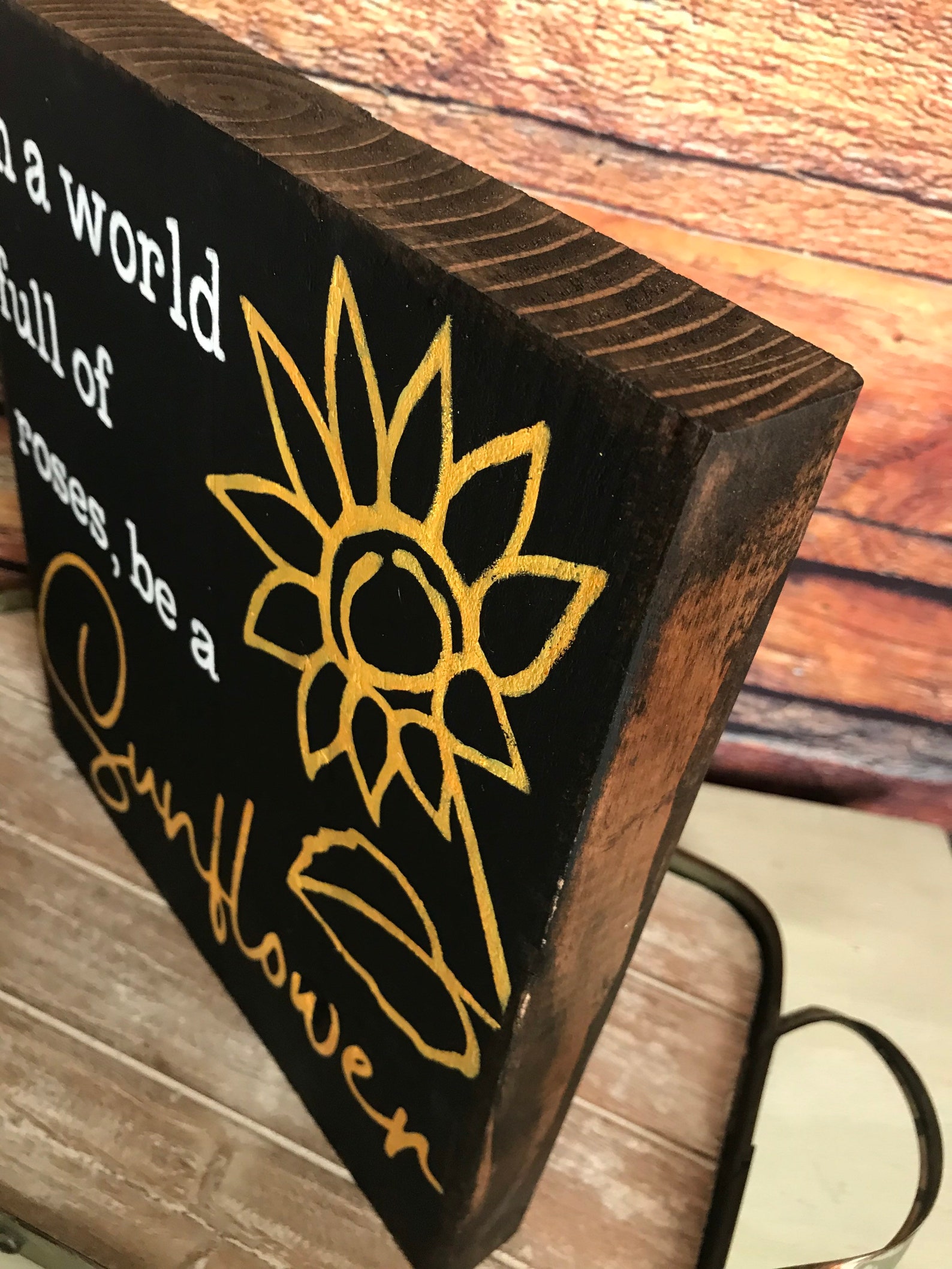 Summer Fall Sign / Sunflower Quote Sign / Farmhouse Decor / in a World ...