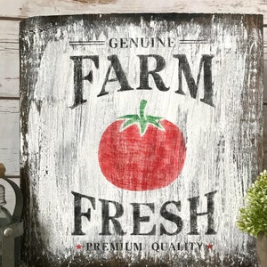 Tomato Sign / Kitchen Veggie Wood Sign / Farm Freah Tomatoes / Summer ...