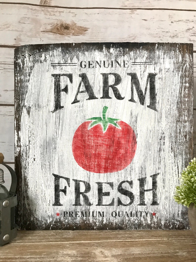 Tomato Sign Kitchen Veggie Wood Sign Farm Freah Tomatoes | Etsy