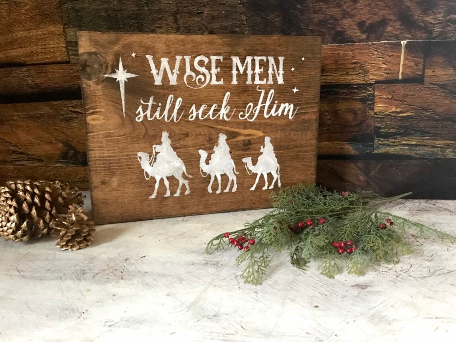 Jesus Christmas Sign | Wise Men Still Seek Him | Rustic Christmas ...