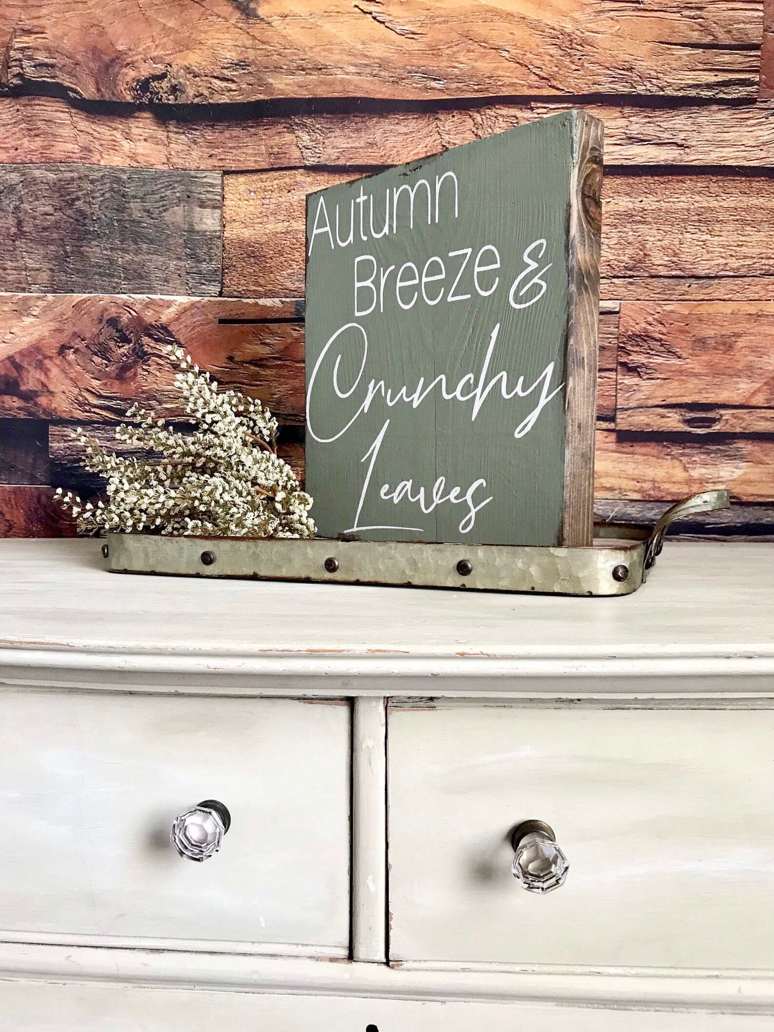 Rustic Fall Wooden Sign / Sage Green Fall Sign Decor / Autumn | Etsy