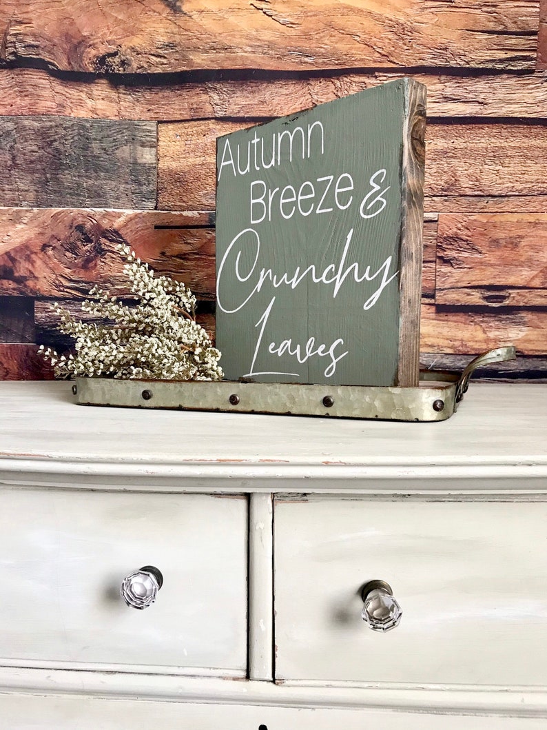 Rustic Fall Wooden Sign / Sage Green Fall Sign Decor / Autumn | Etsy