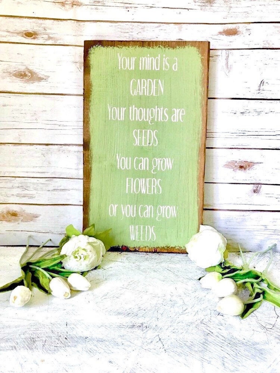 Garden Sign Decor | Your Mind is a Garden | Wooden Sign | Gardener Gift ...