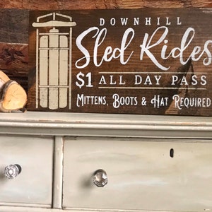 Christmas Wood Sign / Sledding Sign Decor / Winter Decoration / Holiday ...