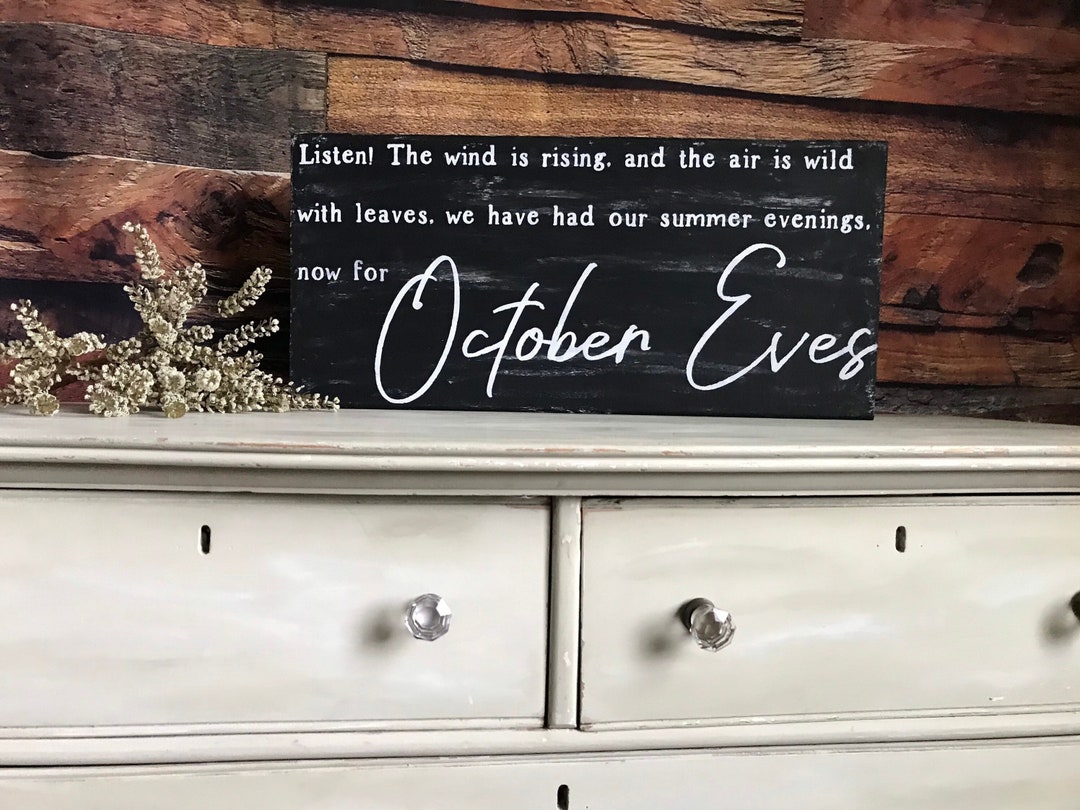 Black Halloween Sign Decor / October Eve Sign / Fall Decoration / Fall ...