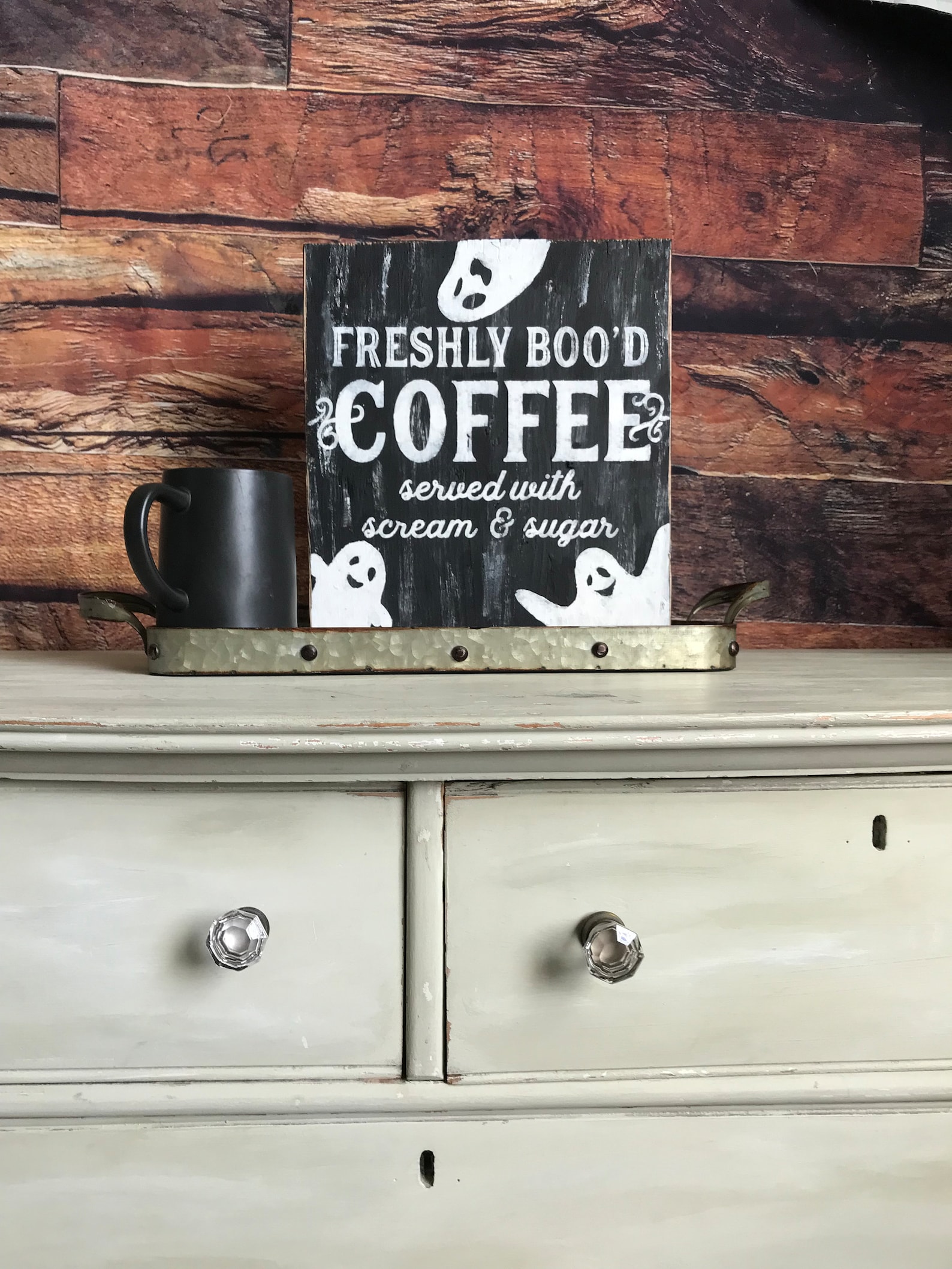 Halloween Decor / Rustic Halloween Sign / Ghost Decor / Freshly Boo’d ...