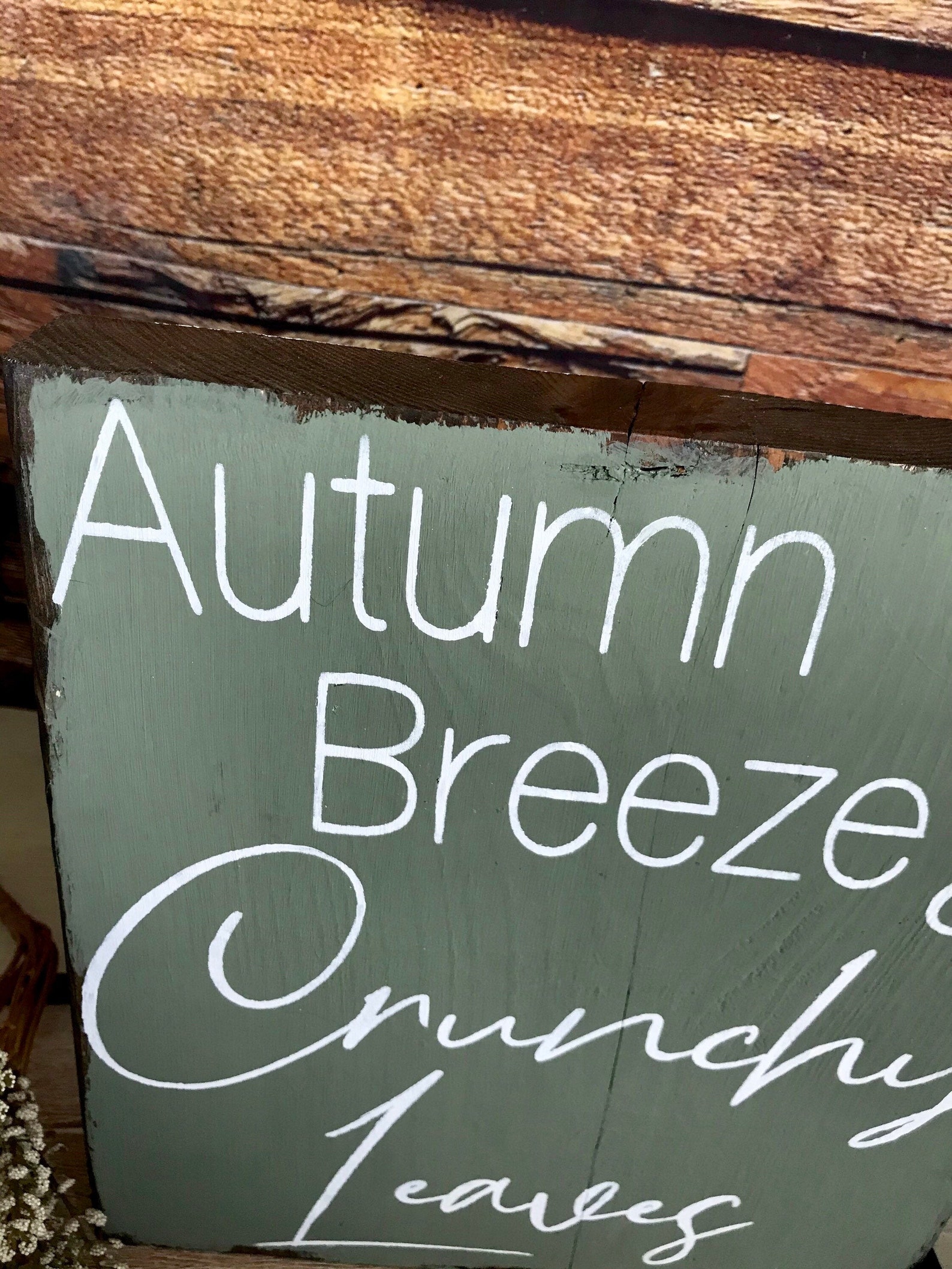 Rustic Fall Wooden Sign / Sage Green Fall Sign Decor / Autumn | Etsy