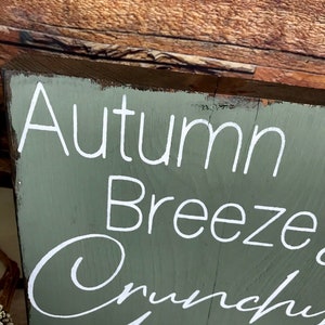 Rustic Fall Wooden Sign / Sage Green Fall Sign Decor / Autumn Breeze ...