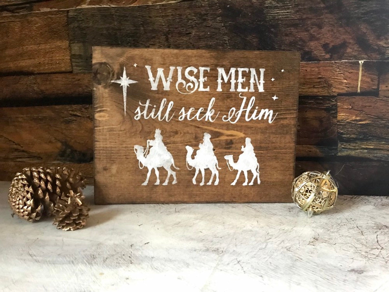 Jesus Christmas Sign | Wise Men Still Seek Him | Rustic Christmas ...