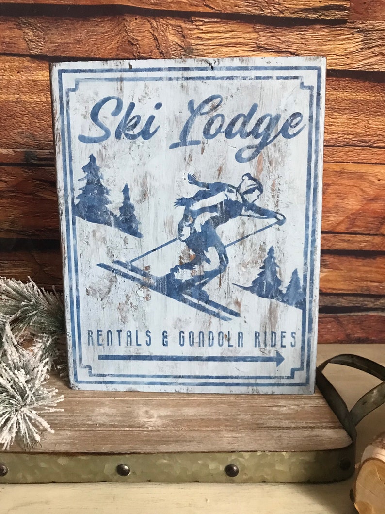 Ski Sign / Winter Decor / Ski Lodge Sign / Ski Rental Sign / - Etsy