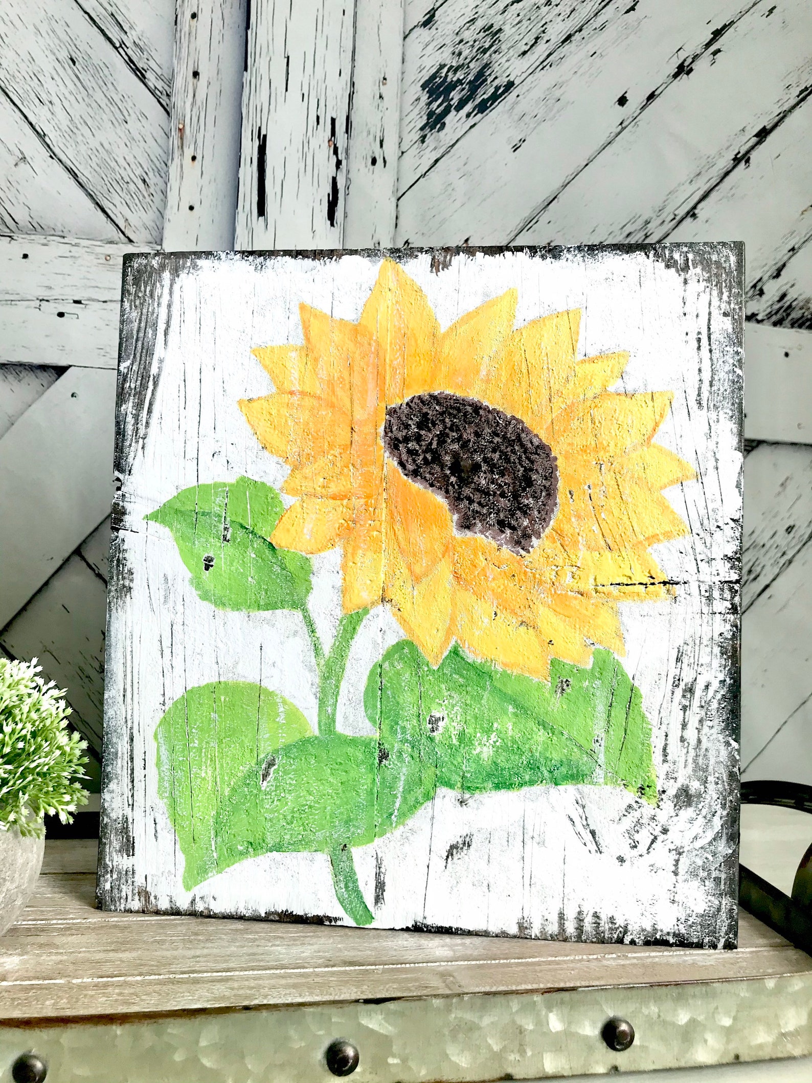 Sunflower Sign / Summer Fall Sign / Wooden Sign / Chippy Sign / - Etsy